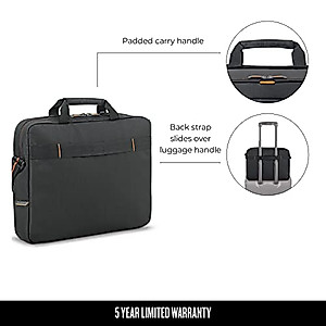 Solo New York Ace Slim Brief 15.6 Inch Laptop Briefcase, Black