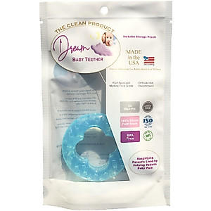 Dream Baby Teething Teether Toy Clean Quality Made USA Food Grade Silicone Soothe Babies Inflamed Gums BPA Free Pain Relief Non-Toxic, Includes 3 Items