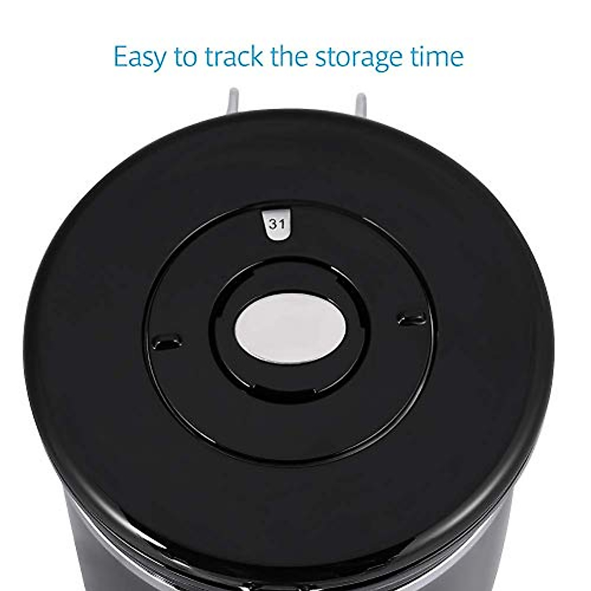 Coffee Container, Coffee Canister Large Airtight Stainless Steel Coffee Container Kitchen Storage Canister for Coffee, Christmas Gift and Birthday Gift(Black)