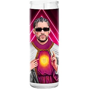 Bunny Celebrity Prayer Candle - Funny Saint Candles - Reggaeton Hip Hop Rap Votive - 100% Handmade in USA - Funny Bad Celebrity Novelty Rapper Gift