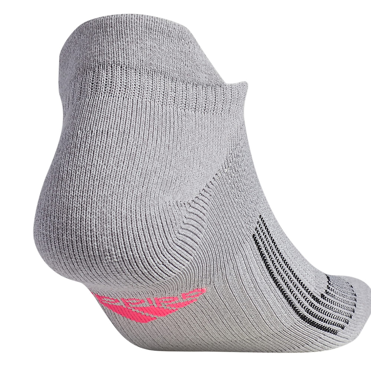 adidas Ub21 Superlite Running Tabbed No Show Socks (2-Pair), Black/Grey/White, Medium