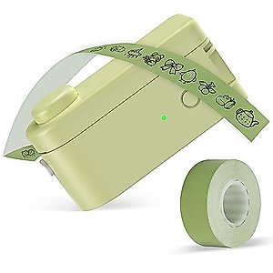 Makeid Label Maker Machine with Tape - Compatible with 9/12/16mm Waterproof Tape, Portable & Rechargeable Label Makers with Built-in Cutter Wireless Label Printer Compatible with Android & iOS Devices