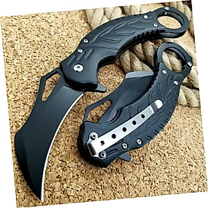 Black Karambit Open Folding Claw Blade Open Folding Pocket Knife Edc Outdoor Survival Hunting Knife by Survival Steel