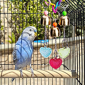 Shuoxpy Bird Pacifier Chewing Toy Hang Parrot Toy Bird Cage Bell Toys for Small and Medium Birds and Parakeet Cockatiel Budgies Lovebirds