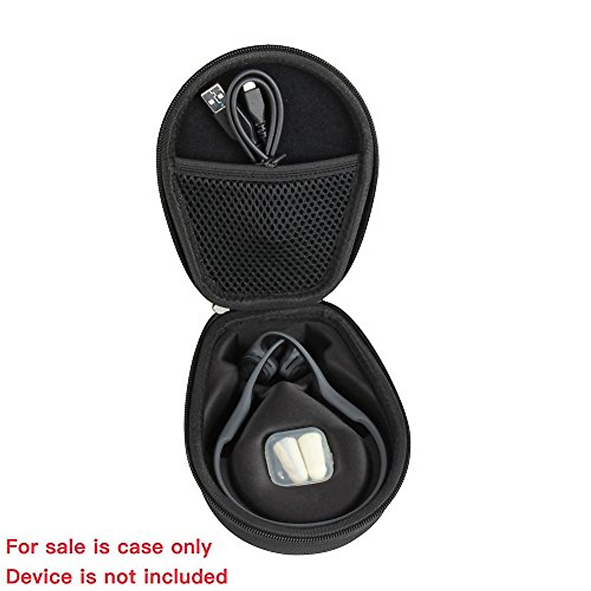 Hermitshell Hard Case for AfterShokz Trekz Air/AfterShokz Aeropex/Titanium Mini/Shokz OpenRun Pro Open Ear Wireless Bone Conduction Headphones AS650 / AS800 (Black) (Only Case)