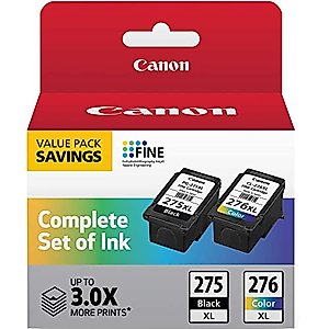Canon PG-275 XL / CL-276 XL Value Pack, Compatible to PIXMA TS3520, TS3522 and TR4720 Printers