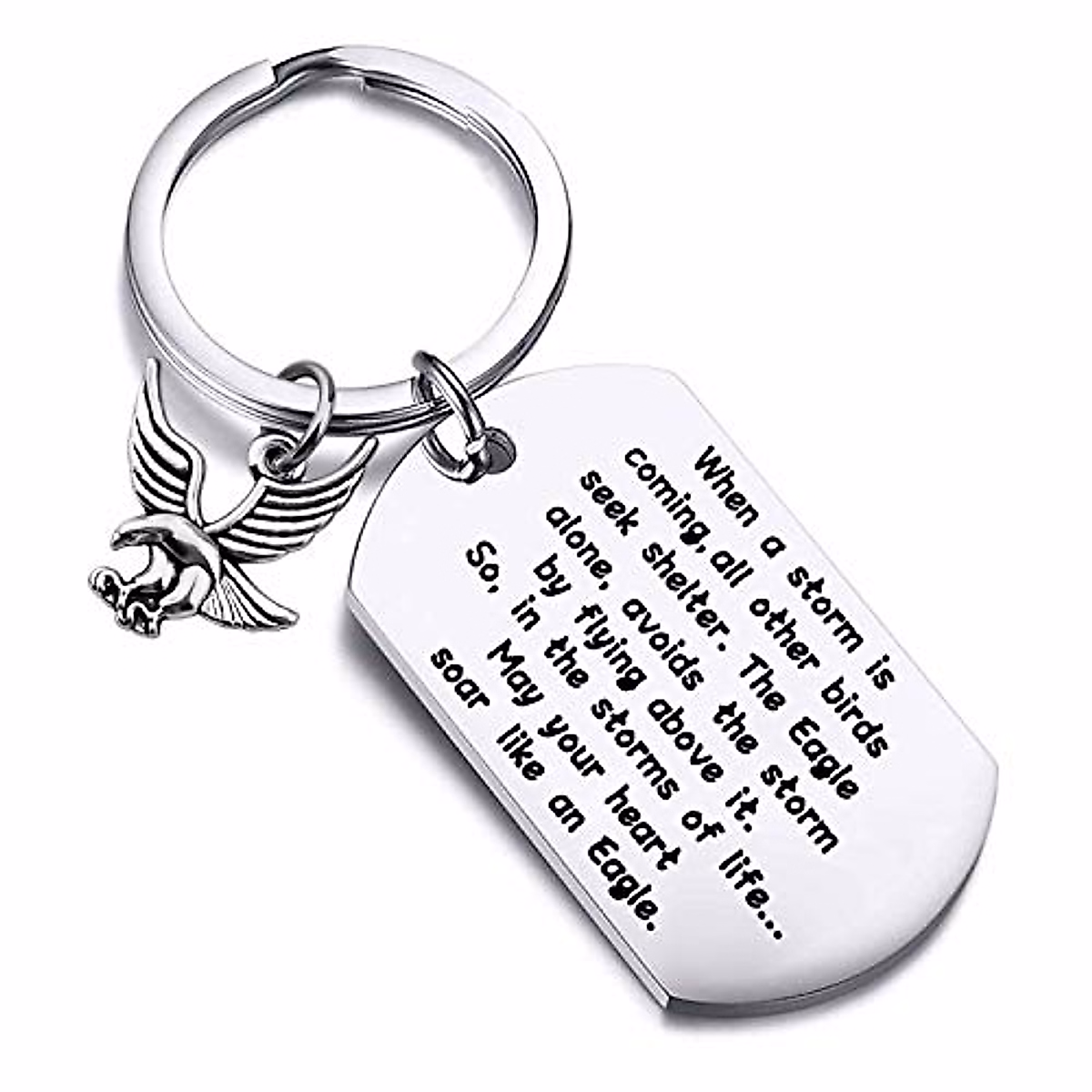 FUSTMW Eagle Gift for Scouts Keychain Scouts Leader Gift Court of Honor Gift (silver)