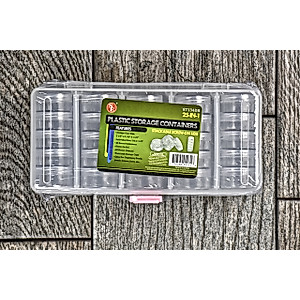 SE 25-in-1 Round Containers Inside a Plastic Storage Box with Stackable Screw-On Lids, 7/8" x 1-1/8", Clear - 87134DB