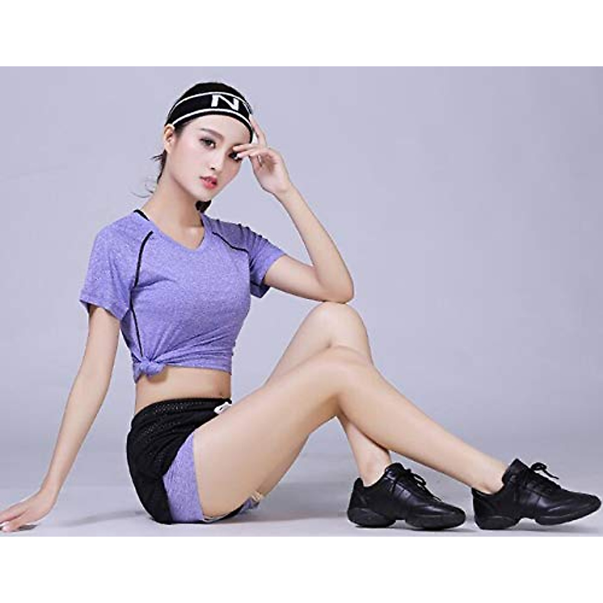 DADAWEN Adult & Youth White Cheerleading Shoes Sport Training Tennis Sneakers Competition Cheer Shoes Black US Size 7/EU Size 38