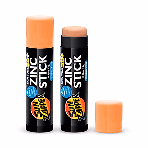 Sun Zapper Zinc Oxide Mineral Sunscreen Stick – SPF 50+ Water Resistant – Light Skin Tone (Bronze/Tan) – 12g (0.42 Oz) – For Face & Body – Adults & Kids – Made in Australia