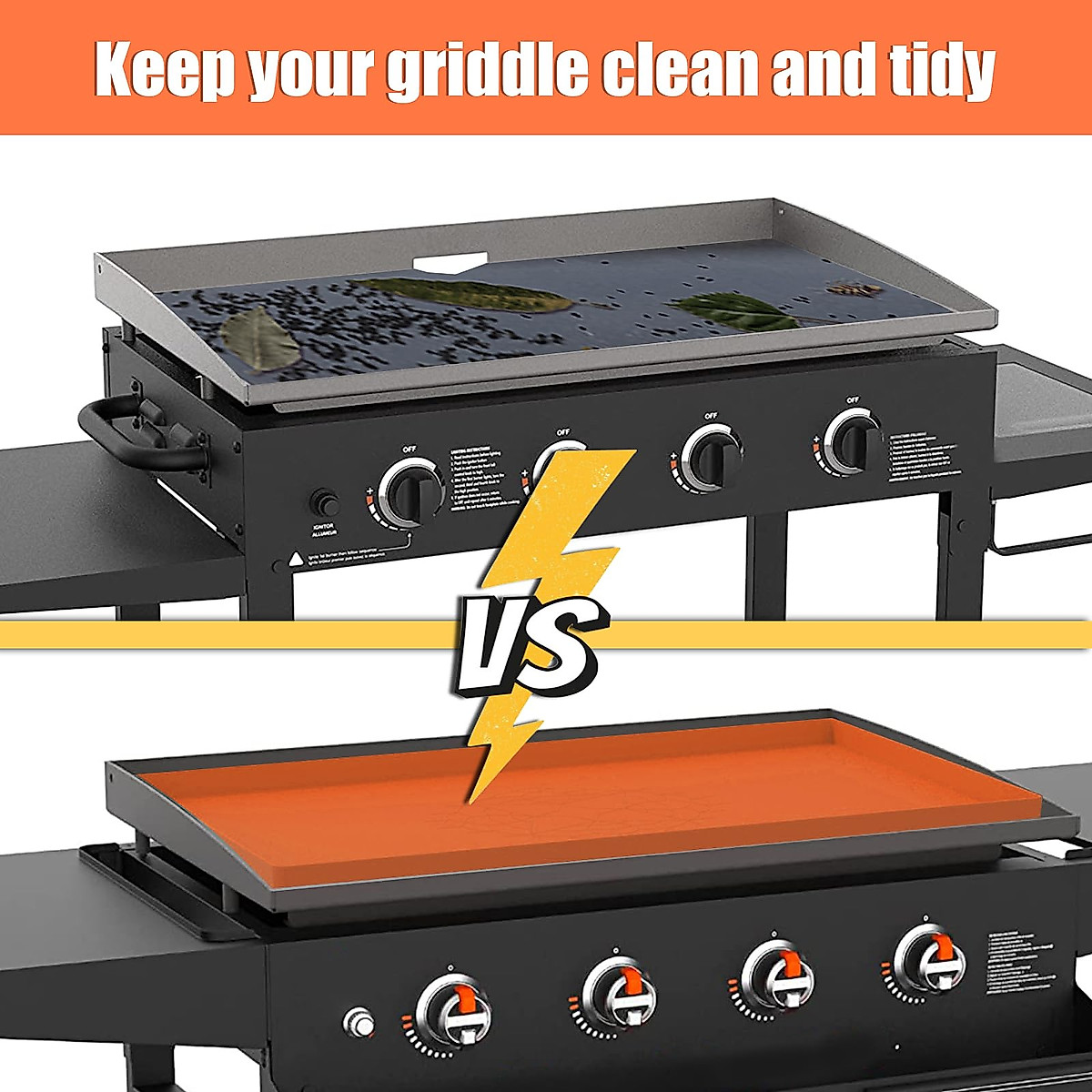 Griddle Mat for 28" Blackstone Grill, 100% Silicone Protective Mat Cover for Blackstone, Heavy Duty Food Grade Silicone Mat, Outdoor Grill Cooking Surface Protective Cover, Reusable BBQ Grill Mat