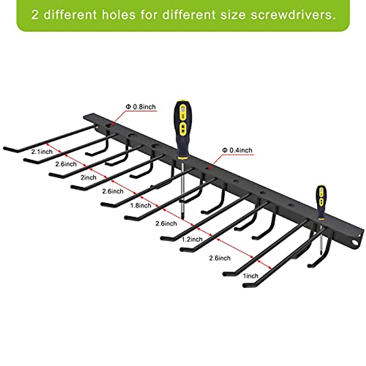 Dolibest 2PCS 16''x 38'' Heavy Duty Wall Mount Garage Shelf, Sturdy Garage Wall Shelving with Power Tool Storage, Wall Mounted Garage Storage Rack, Metal Floating Wall Shelves, Power Tool Storage