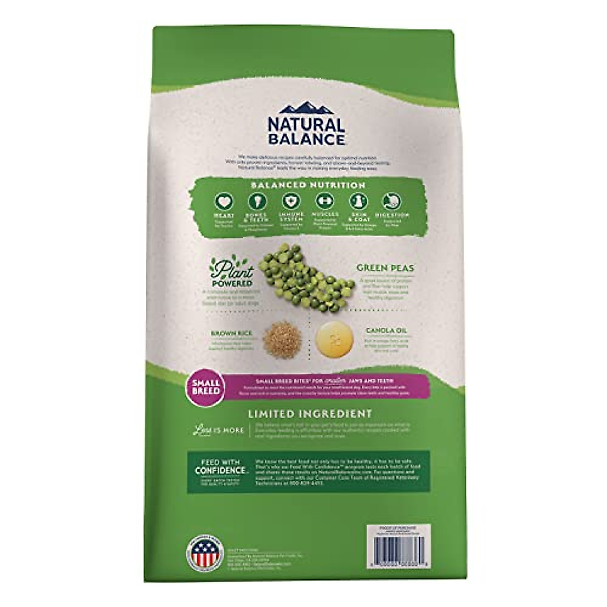 Natural Balance Limited Ingredient Small Breed Adult Dry Dog Food with Vegan Plant Based Protein and Healthy Grains, Vegetarian Recipe, 12 Pound (Pack of 1)