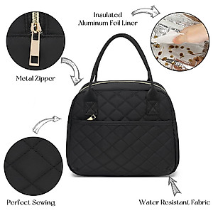 CAMTOP Lunch Box for Women Insulated Lunch Bag Lunchbox Cooler Thermal Leakproof Quilted Reusable Lunch Tote Bag for Work School Travel Picnic