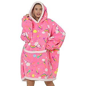 JERYMUND Oversized Blanket Hoodie - Sherpa Fleece Wearable Blanket for Unisex Adult Women Men, Fluffy Giant Comfortable Hooded Sweatshirt