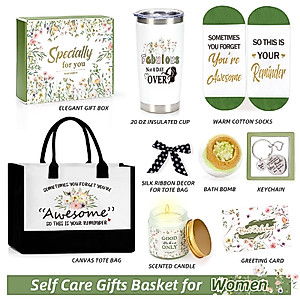 KAICOERLY Best Self Care Gift with Tumbler for Women, Inspirational Basket, Thank You Present for Mom Her Best Friend Sister Coworker Nurse Teacher