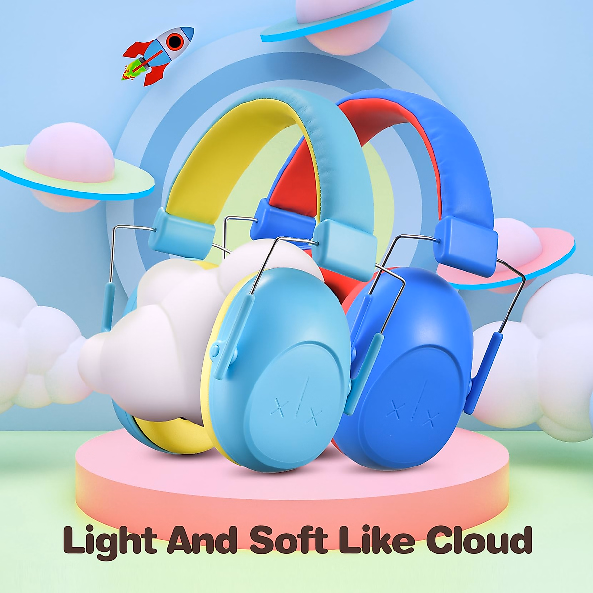 SNR35dB Hearing Protection Ear Muffs for Noise Reduction, Effective Ear Protection, Noise Cancelling Ear Muffs, Ear Protection for Shooting, Mowing, Autism, Sleeping, Safety Earmuffs with Storage Bag