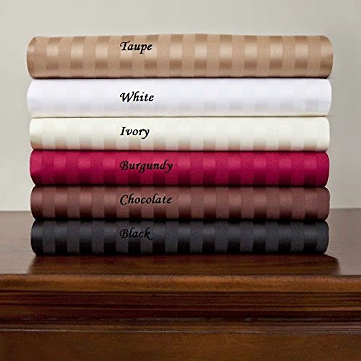 Ethereal Bedding 400-TC Sateen Super Soft 4-PC Luxury Sheet Set California Queen/XL Queen Stripe Black Fit Upto 18'' Inches Deep Pocket 100% Egyptian Cotton