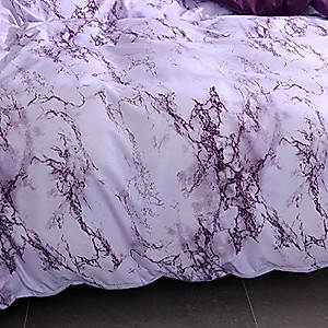 Feelyou Twin Bedding Duvet Cover Set Grape Reversible Marble Luxury Microfiber Lightweight Down Comforter Quilt Cover with Zipper Closure Best Organic 2PCS