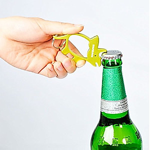 Ace Camp Munkees Triceratops Dinosaur Bottle Opener Keychain, Small Pocket-Sized Bottlecap & Wine Openers, Mini Paleontology 3-Horned Keyrings, Key Chain Opens Beer, Cans, Caps & More