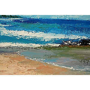 The Beach, Seascape Ocean Shore By Internationally Renown Painter Yary Dluhos
