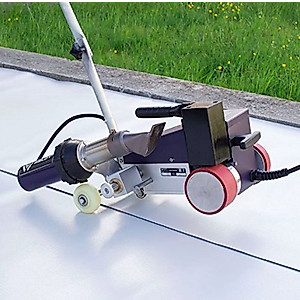 AC220V Roofer RW3400 Automatic Roofing Plastic Hot Air Welder with 40mm Overlap Nozzle for Welding Roofing TPO PVC Membrane with Free Hot Air Gun Kit (230V Roofer Welder+120V Hot air Gun Kit)