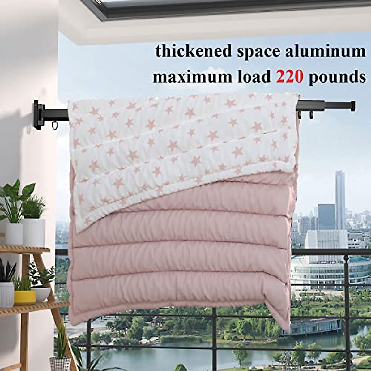 KLEVERISE Clothes Drying Rack, Laundry Drying Rack, Wall Mounted Clothes Rack, Folding Laundry Rack, Retractable Clothes Hanging Rack Space Saver Clothes Rack for Balcony, Laundry, Bathroom