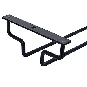 ZOOHOT 27.5cm Wine Glass Rack - Under Cabinet Stemware Wine Glass Holder Glasses Storage Hanger Metal Organizer Black (1 Rows, 2 Pack)