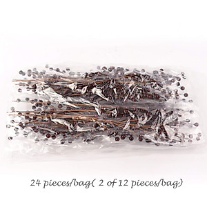 Larksilk 324 Artificial Burgundy Berry Stem Picks Decorative Wire Branch Sprays for Christmas Tree, Holiday Décor, Silk Flower Arrangements, Home DIY Crafts 35 Berries per Stem Design