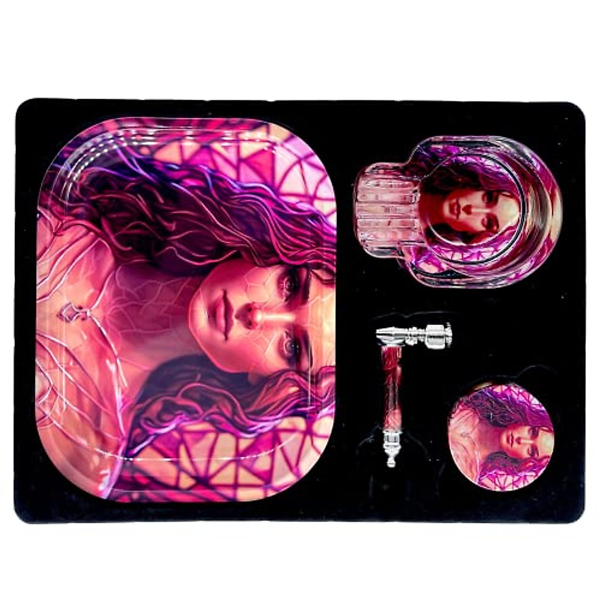 Nelton 4 Pcs Pink Celestial Grinder and Accessories