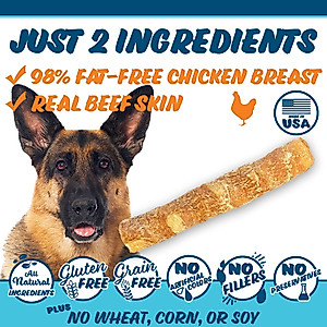 Texas Pet Company Chicken Jerky Dog Treats Soft, Crunchy & Chewy Dog Chicken Jerky for Dogs Wrapped Rawhides, Large Dog Treats, 2 in 1 Healthy Dog Treats for Large Dogs | USA Made Mega Size 1 Ct