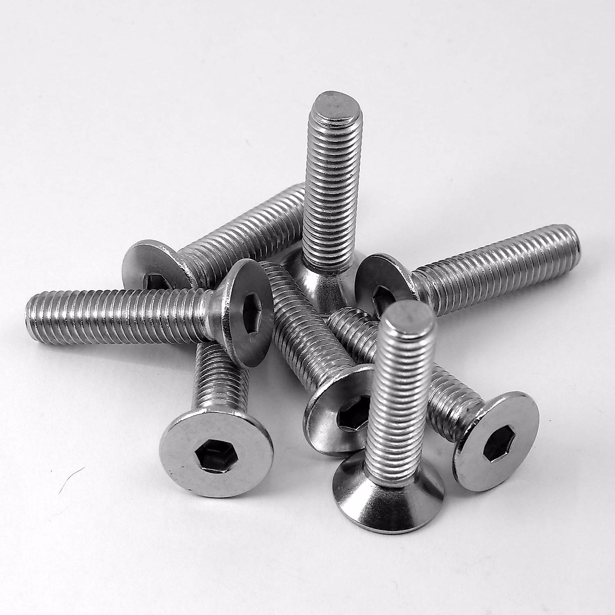 KONGKI M5-0.8 x 35mm Flat Head Socket Cap Screws, 304 Stainless Steel (18-8), DIN 7991, Allen Socket Drive,Full Thread, Machine Thread, 30 PCS