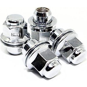 Set of 4 12x1.5 Veritek Mag OEM Factory Washer Style Chrome Lug Nuts for Toyota Tacoma 4 Runner SR5 Pre-Runner TRD Off-Road Limited Factory Stock Replacement