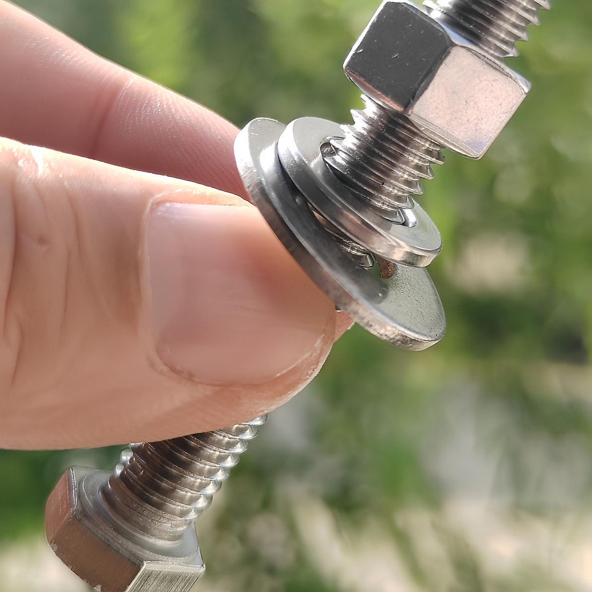 (4 Sets) 3/8-16x4 Stainless Steel Hex Head Screws Bolts, Nuts, Flat & Lock Washers, 18-8 (304) S/S, Fully Threaded by Bolt Fullerkreg