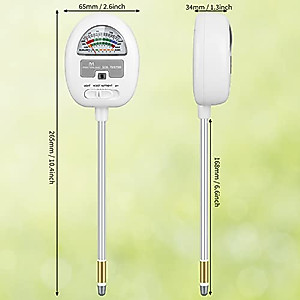 [Upgraded] Soil Moisture Meter, 4-in-1 Soil pH Tester, Soil Moisture/Light/Nutrients/pH Meter for Gardening, Lawn, Farming, Indoor & Outdoor Plants Use, No Batteries Required
