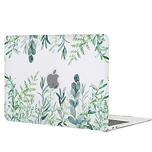 iDonzon Case for MacBook Air 13 inch M1 A2337 A2179 A1932 2022-2018 Release, 3D Effect Matte Clear Hard Cover & Keyboard Cover & Screen Protector Compatible with Air 13.3 Touch ID, Green Plants