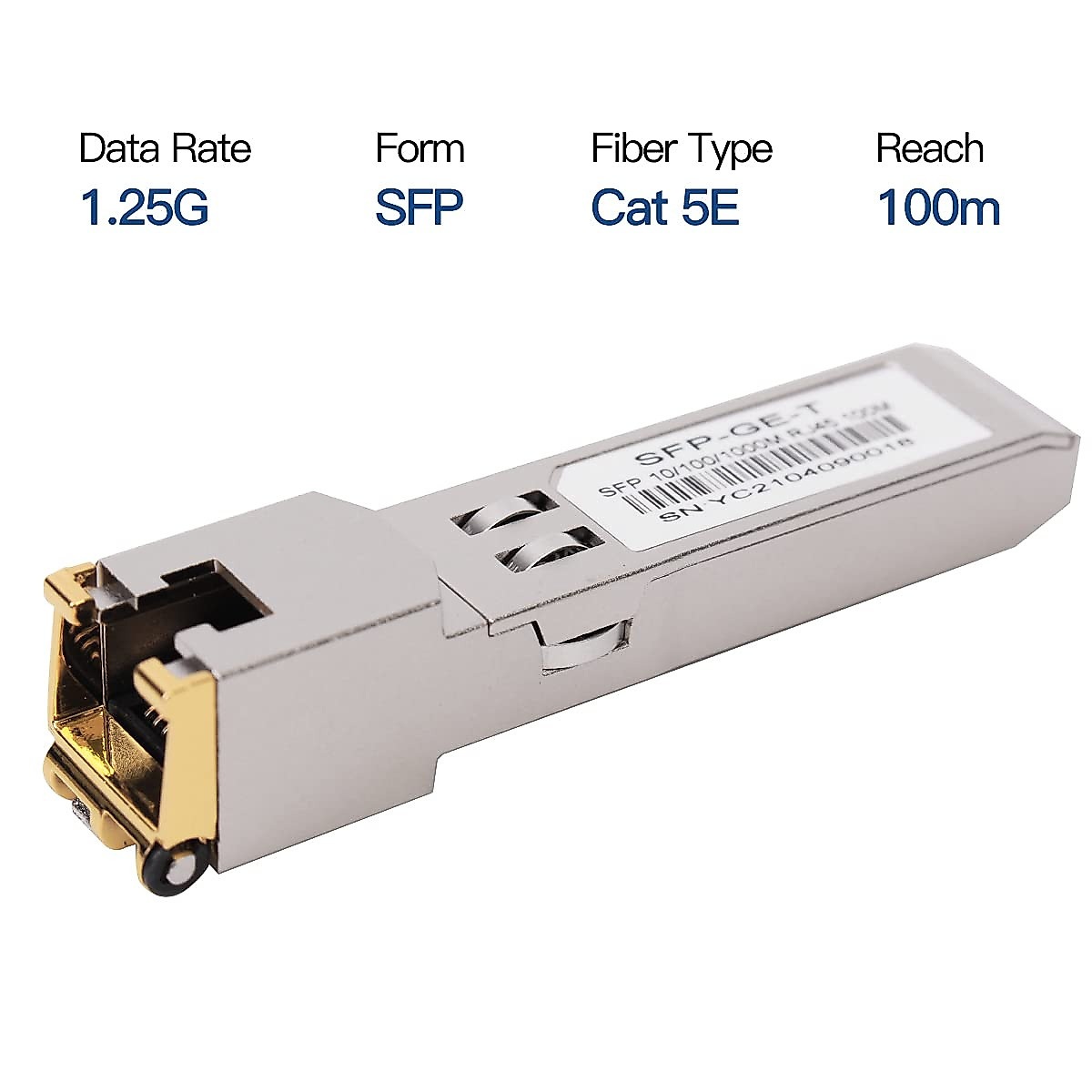 4PCS 1000BASE-T Gigabit SFP to RJ45 Copper Ethernet Modular Transceiver for Cisco,Meraki,Ubiquiti,D/TP Link,Supermicro,Netgear,Broadcom, 1.25G SFP-T CAT5E/CAT6 up to 100m Mikrotik S-RJ01