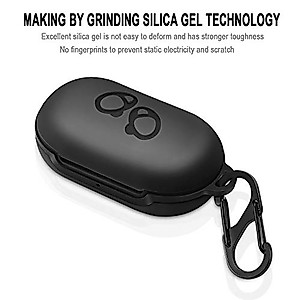 LiZHi Case for Samsung Galaxy Buds + Plus (2020) / Galaxy Buds (2019), Galaxy Earbuds Silicone Skin Cover Shock-Absorbing Protective Case with Keychain, Black