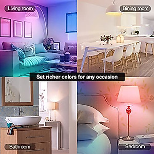 Konodar Smart Alexa Light Bulbs with Remote, Bluetooth & WiFi Dimmable E26 Bulb 9W Ultra-Bright Music Sync Color Changing Led Light Bulbs Works with Alexa, Google Home, Siri Shortcut, 2 Pack