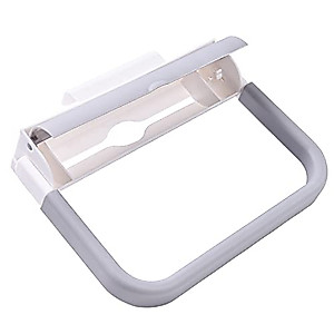 AYOUSENFAN Hanging Trash Bag Holder RV Trash Can, Portable Over The Cabinet Plastic Trash Bag Holder, for Kitchen Camping Dorm Room Bathroom Office Over The Door Plastic Bag Holder (Off-White