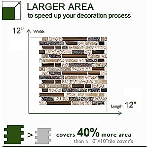 STICKGOO 10-Sheet Peel and Stick Wall Tile, Self-Adhesive Kitchen Backsplash in Sandstone (Thicker Design)