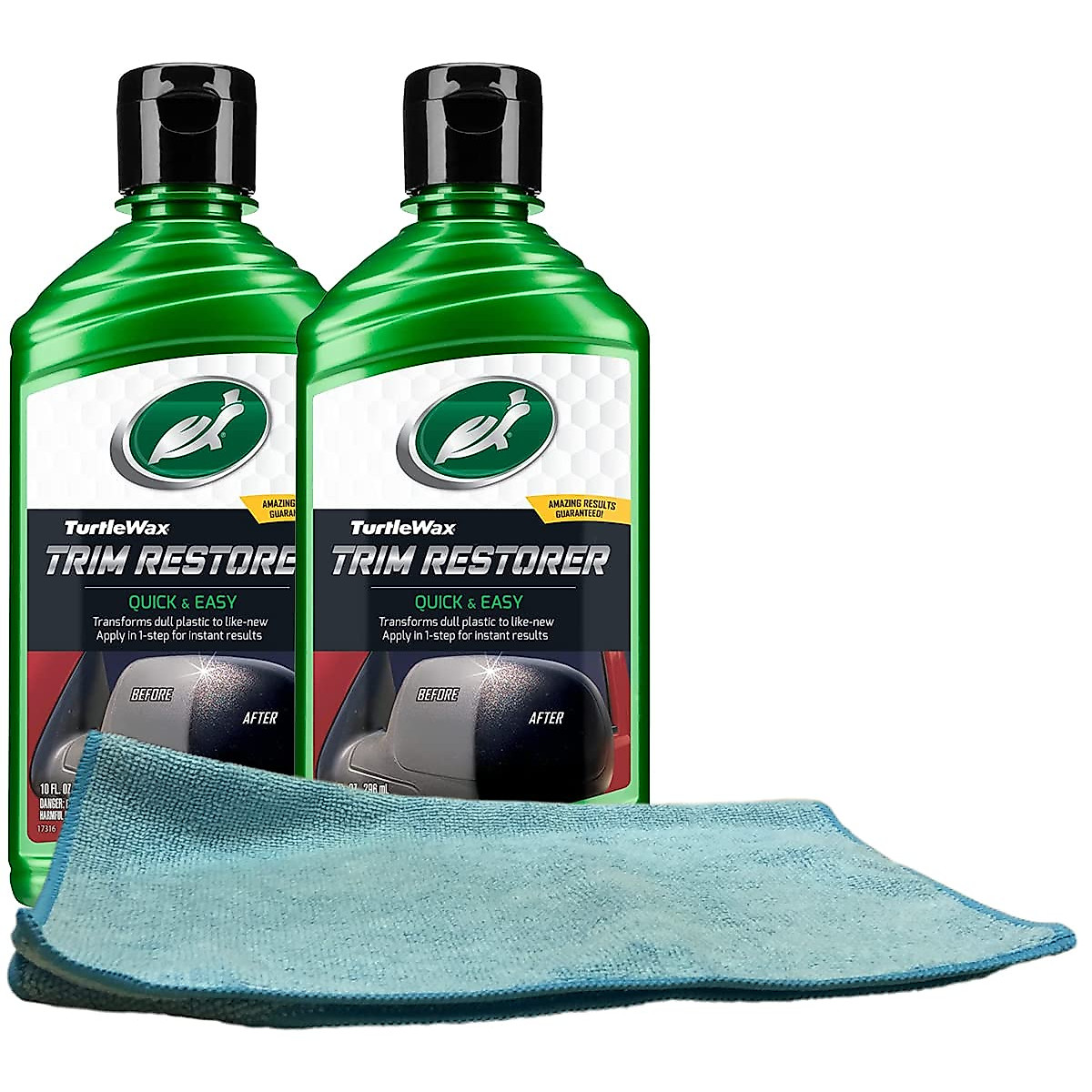Turtle Wax Trim Restorer (10 oz) Bundle with Microfiber Cloth (3 Items)