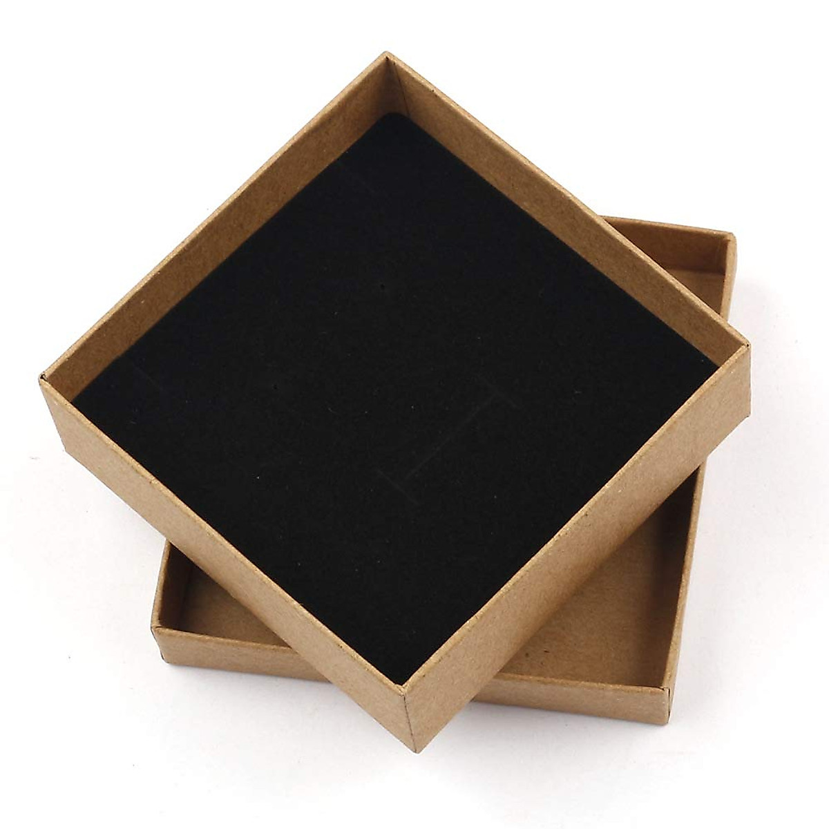 12 Packs Kraft Paper Jewelry and Retail Boxes, 2.76 x 2.76 x 1.18-inches, Mache Earring Pendant Necklace Boxes, Square Cardboard Jewelry Boxes(Brown)