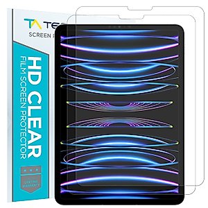 Tech Armor Anti-Glare/Anti-Fingerprint Plastic Film Screen Protector (Not Glass) Designed for Apple iPad Pro 11-Inch 2020 and 2018 [Pack of 2]