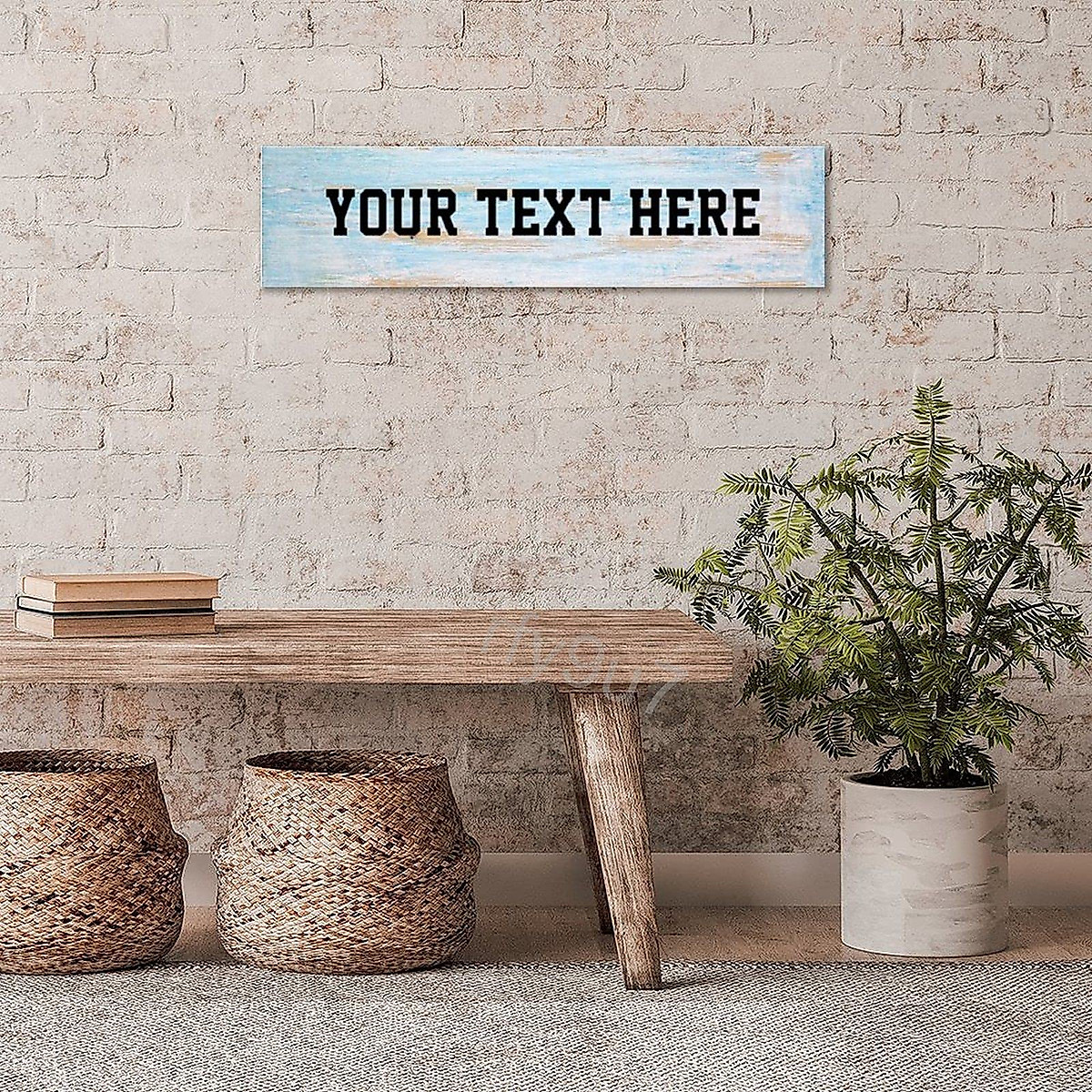 rfy9u7 Personalized Wooden Sign Plaque Custom Family Name Sign, Ready to Hang Wall Art, Front Door Decor, Farmhouse Home Decor for Bedroom Living Room Kitchen Garden Custom Gifts 4x16 Inch