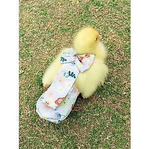 WCDJOMOP Duck Diapers, Chicken Diapers, Handmade Diapers for Poultry, Chicken, Duck and Goose Waterproof, Adjustable, Washable Reusable Diapers for Poultry, Duck Supplies (S(0.1kg-0.2kg),Floral)