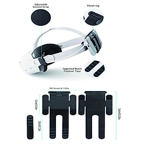 3 in 1 VR Head Strap Pad Headband Balance Cushion & VR Power Bank Fixing Strap Replacement & Lens Protector Pad for Oculus Quest 2 Elite Strap,Quest 2 Accessories.…