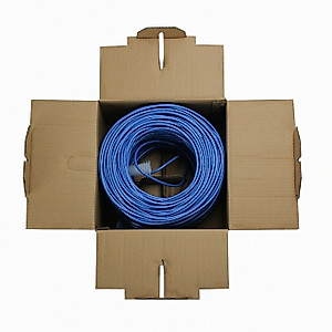 NavePoint CAT5e (CCA), 500ft, Blue, Solid Bulk Ethernet Cable, 24AWG 4 Pair, Unshielded Twisted Pair (UTP)