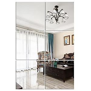 Plexiglass Acrylic Soft Mirror Non-Glass shatterproof Mirror Full Length Mirror Wall Mirror Frameless Home Fitness Mirror (4PCS) 12inch12inch(16)