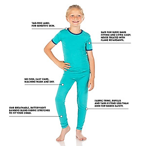 KicKee Full of Hearts Two Piece Pajamas Set, Long Sleeve, Long Pants, Snug Fit Pajamas (Natural Hearts - 12 Years)